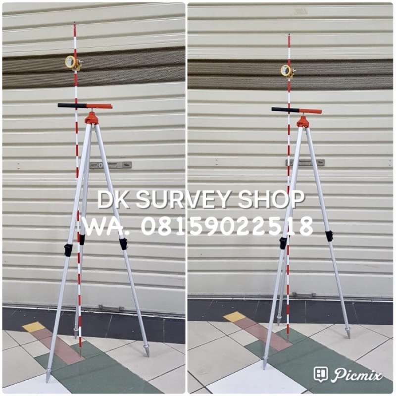 Promo Mini Prisma Mini Prism Topcon + Mini Pole + Clamp Tripod Diskon ...