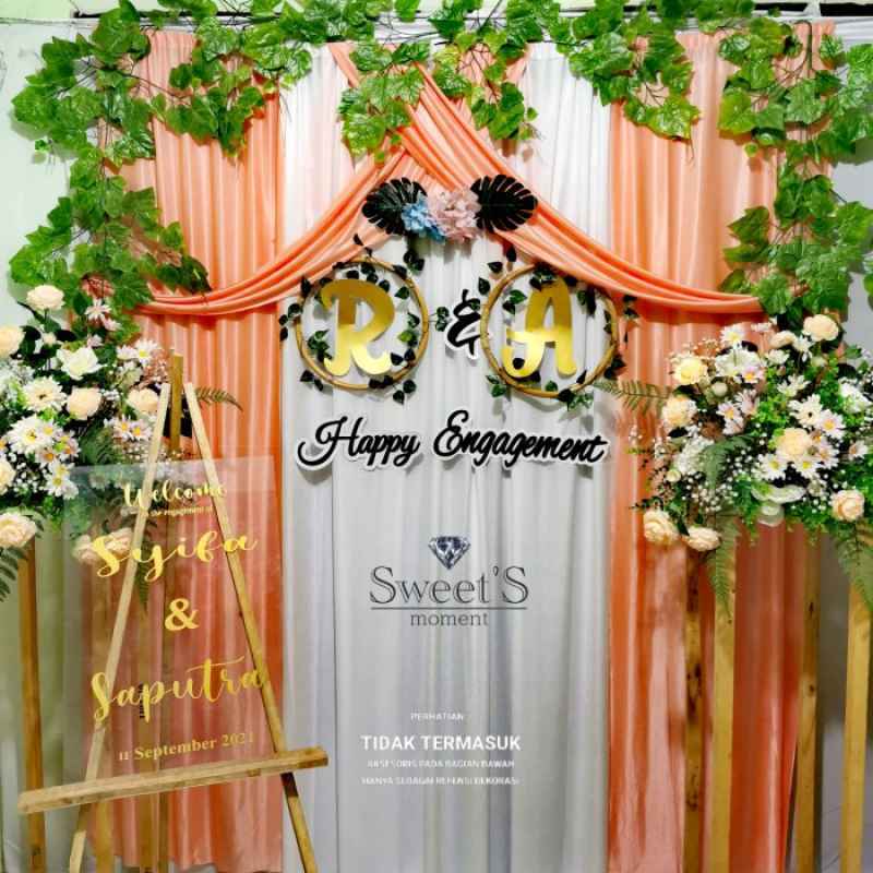 Jual Dekorasi Lamaran Premium Ukuran 3mx2.2m Backdrop Wedding Di Seller ...