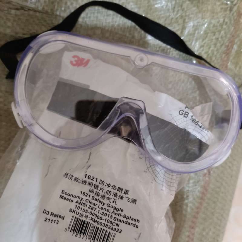 Jual Safety Google 3m 1621 Af / Kacamata Google Lab | Anti-fog Clear ...