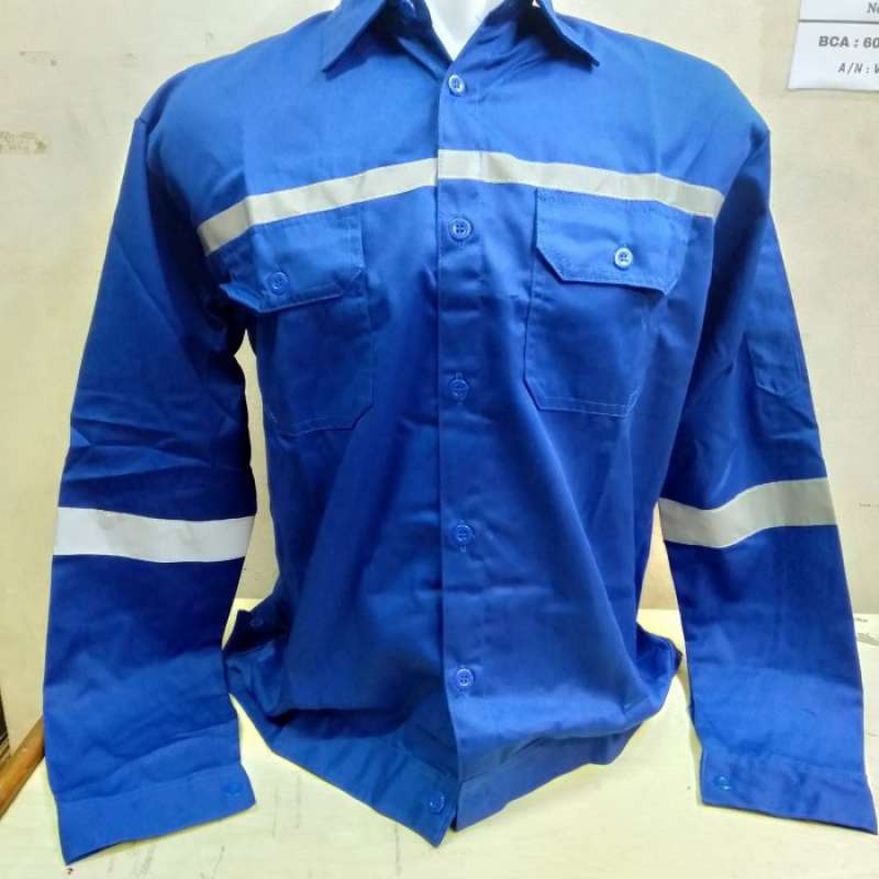 Jual Baju Seragam Kerja/ Baju Safety Proyek Warna Biru Bca - Xxl Di ...