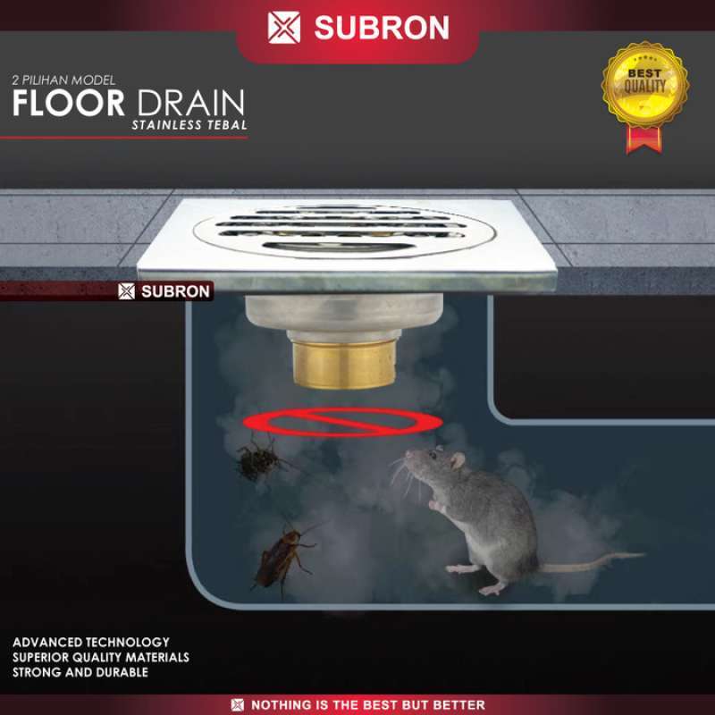 Jual Subron Floor Drain Drainase Stainless Tebal Toilet Kamar Mandi 2 ...