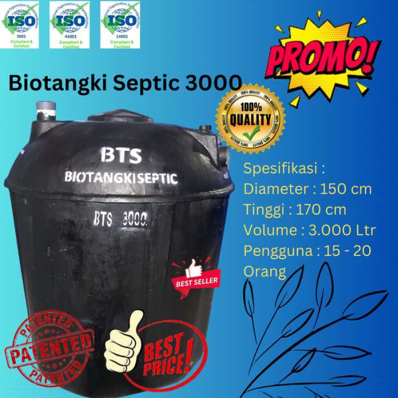 Jual Septictank Biotech 3000 Liter 15-17 Org/hari,septic Tank Biogift ...