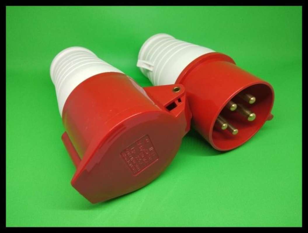 Jual Plug Socket Cee 5 Pin 32a Set 225 + 025 Industrial Mobile Ip44 Di ...