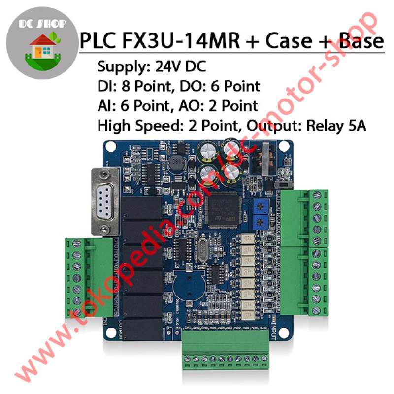 Jual Plc Mitsubishi Fx3u 14mr 8di 6do 6ad 2da- Rs232 Rs485 Modbus Rtu 24vdc Di Seller Yama ...