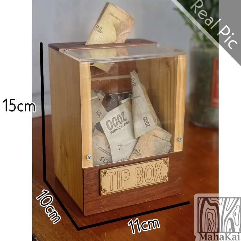 Jual Kotak Tip Box Kayu Celengan Kotak Saran Amal Akrilik Display Box ...