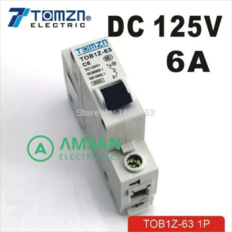 Jual Mcb Dc Tomzn 6a 10a 16a 20a 25a 32a 40a 50a 63a 125v 1p 1 Pole ...
