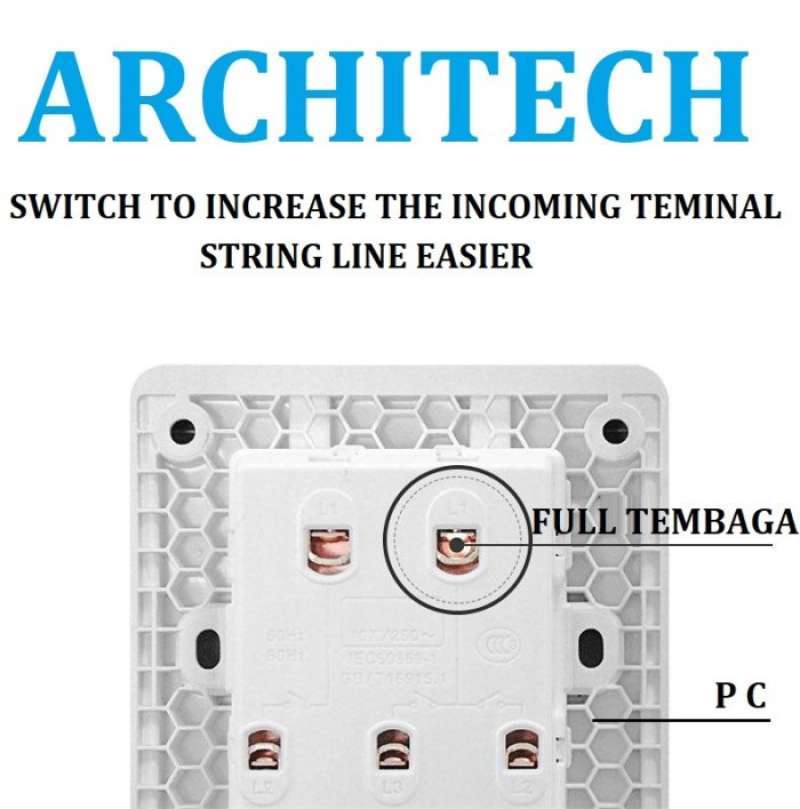 Jual Saklar / Switch Lampu Coklat Brown Series Architech Infinity A63 ...