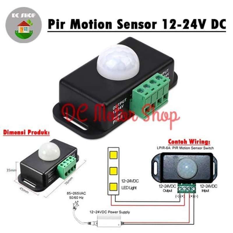Jual Pir Motion Sensor Detector 12v 24v Pir-8 /saklar Otomatis Sensor ...