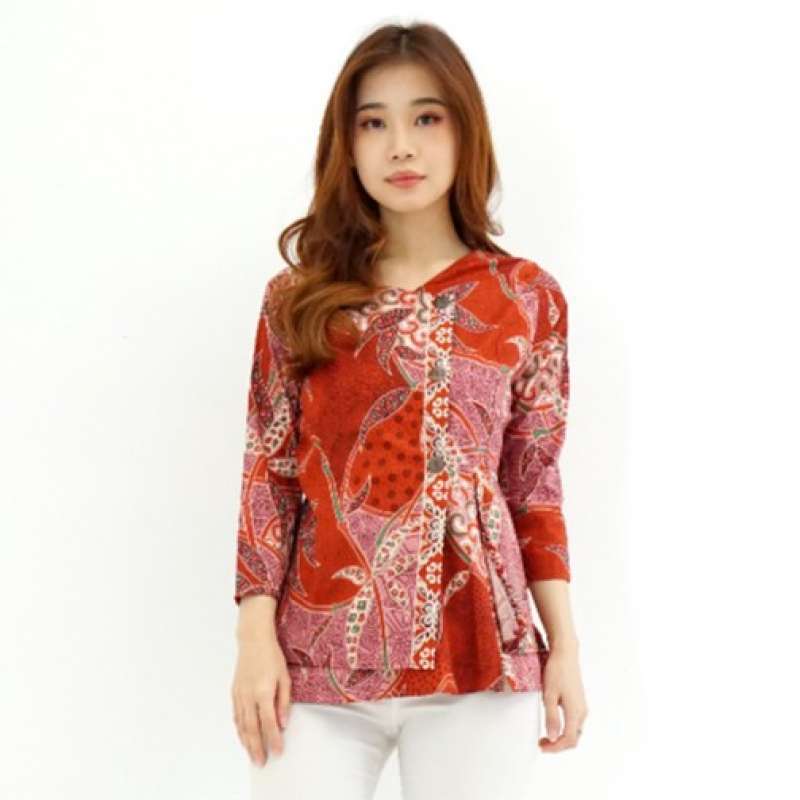 Promo Atasan Batik Wanita Merah 17 Agustus / Seragam Baju Batik Wanita ...