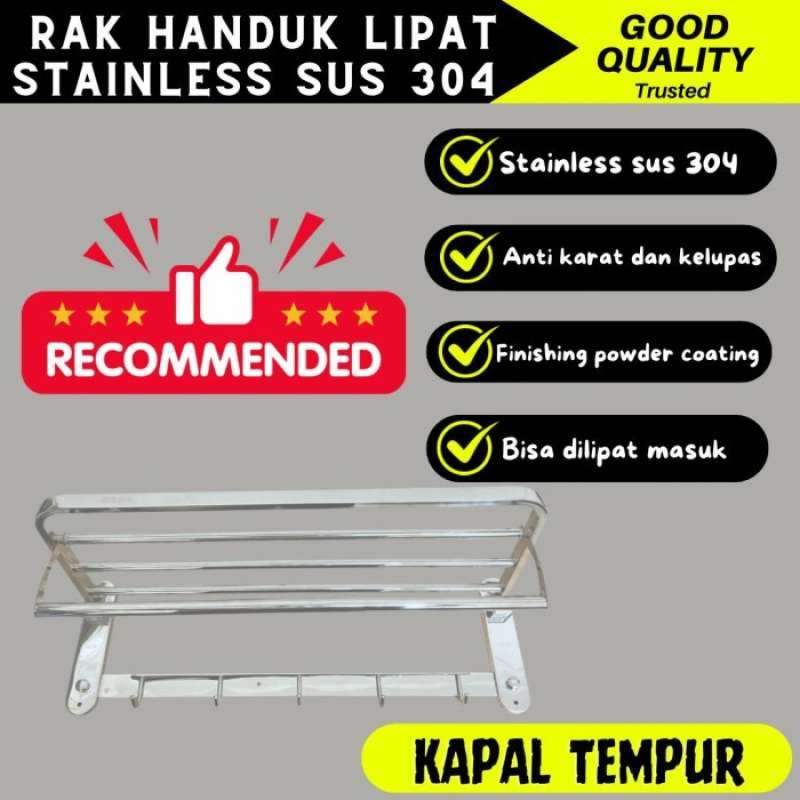 Promo Rak Handuk Lipat 5 Baris Sus 304 / Gantungan Handuk Lipat Diskon ...