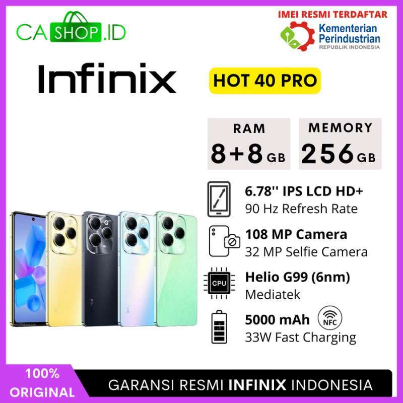 Jual Infinix Hot 40 Pro Nfc - 24gb 256gb (12+12/256) 16gb 256gb (8+8/256) New Original Garansi ...
