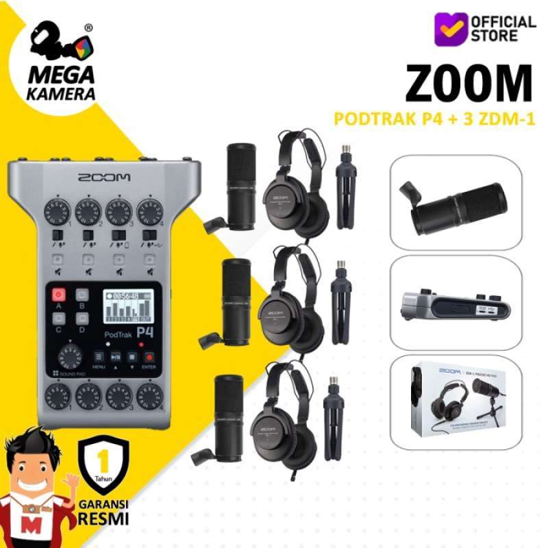 Promo Zoom Podtrak P4 Track Podcast Recorder - 3 Zdm-1 Package - Zdm1 ...