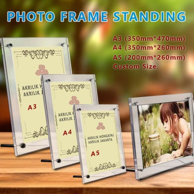 Promo Standing Foto / Bingkai Acrylic / Poster Akrilik 3+3mm A4 35x26cm ...