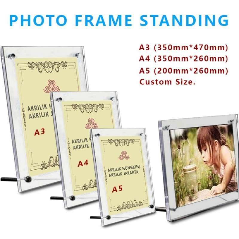 Promo Standing Foto / Bingkai Acrylic / Poster Akrilik 3+3mm A4 35x26cm ...