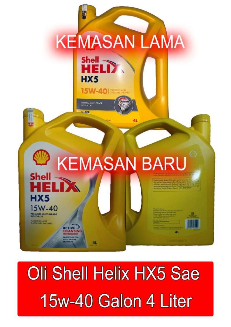 Jual Oli Shell Helix Hx5 Sae 15w-40 Galon 4 Liter Original -09415 Di ...