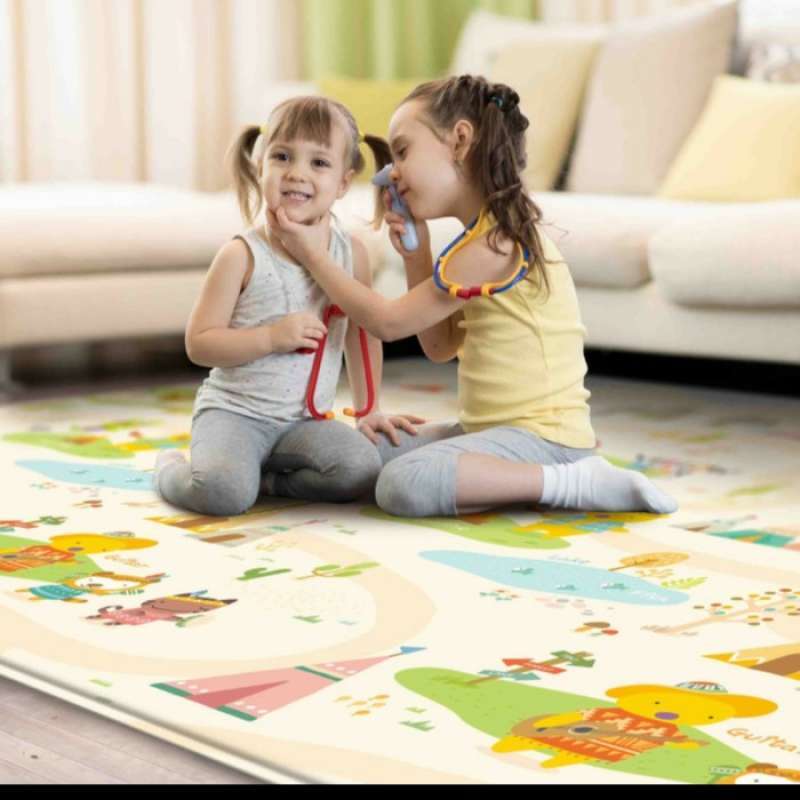 Promo Coby Haus Pvc Playmat (xl) - Yellow Bear Indian Village Grey ...