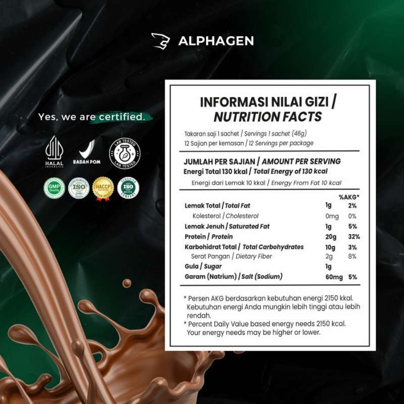 Jual [sachet] Alphagen Pure Lean Protein | Lactose Free Protein | Pea ...