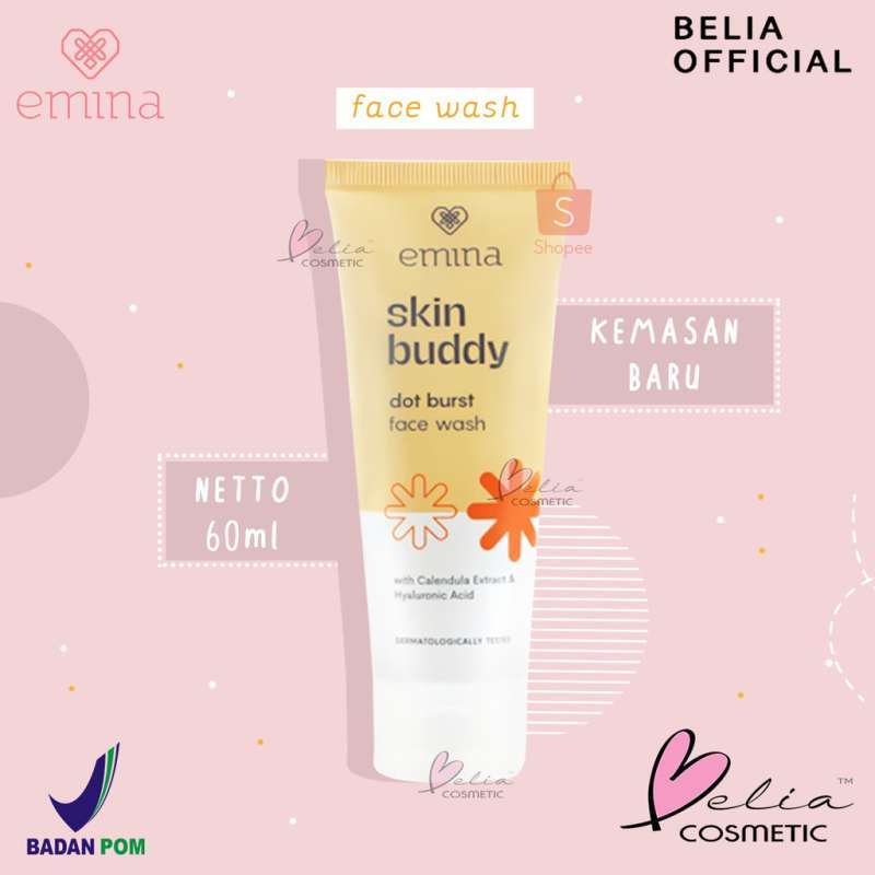 Promo Emina Skin Buddy | Face Wash, Scrub 60ml Dot Burst, Double Bubble ...