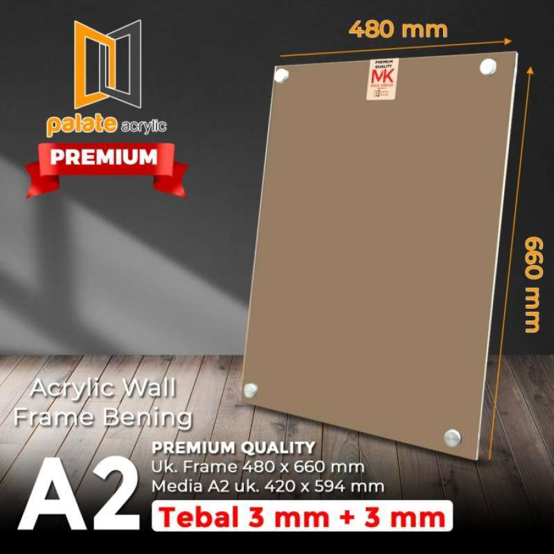 Promo Akrilik Frame A2 / Acrylic Frame A2 3mm+3mm Landscape / Portrait ...