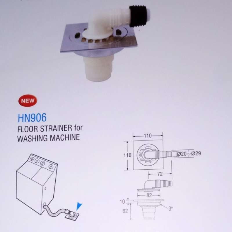 Promo Floor Drain Saringan Pembuangan Air Mesin Cuci San Ei Hn906 Diskon 23% Di Seller Specta ...
