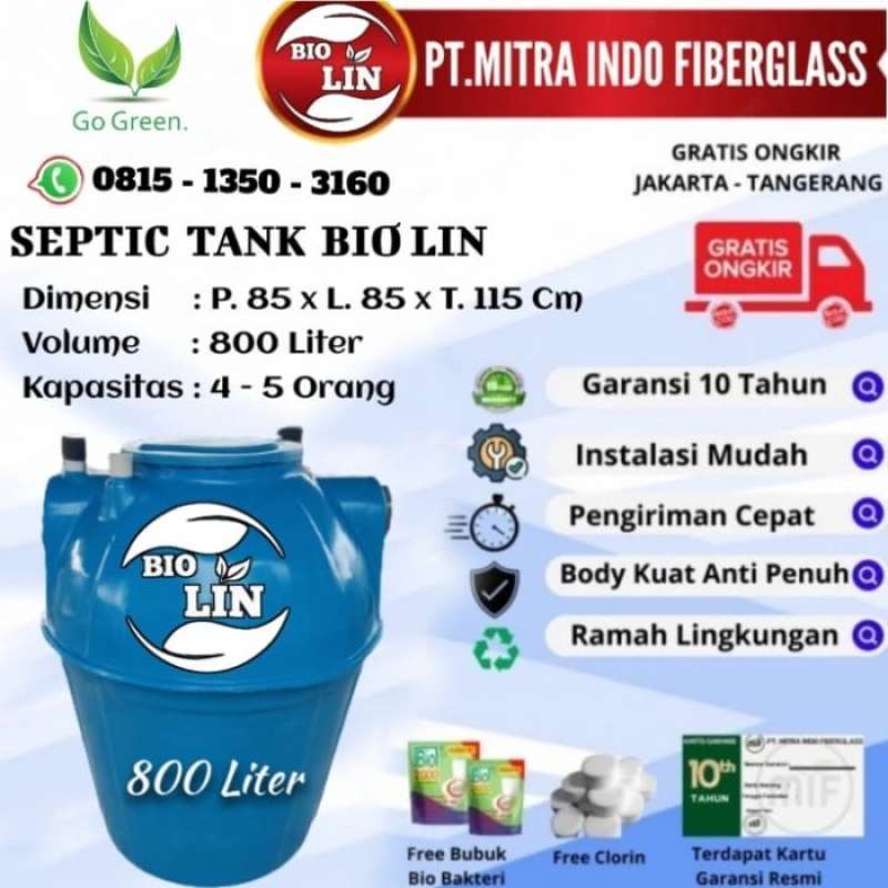 Promo Septic Tank 800 Liter, Biotech, Bich , Biotan, Bioguf Diskon 23% ...