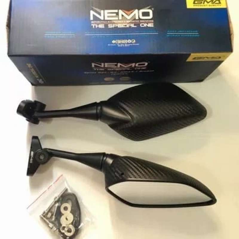 Promo Spion Nemo R25, Nmax Gagang Pendek Carbon Diskon 23% Di Seller ...