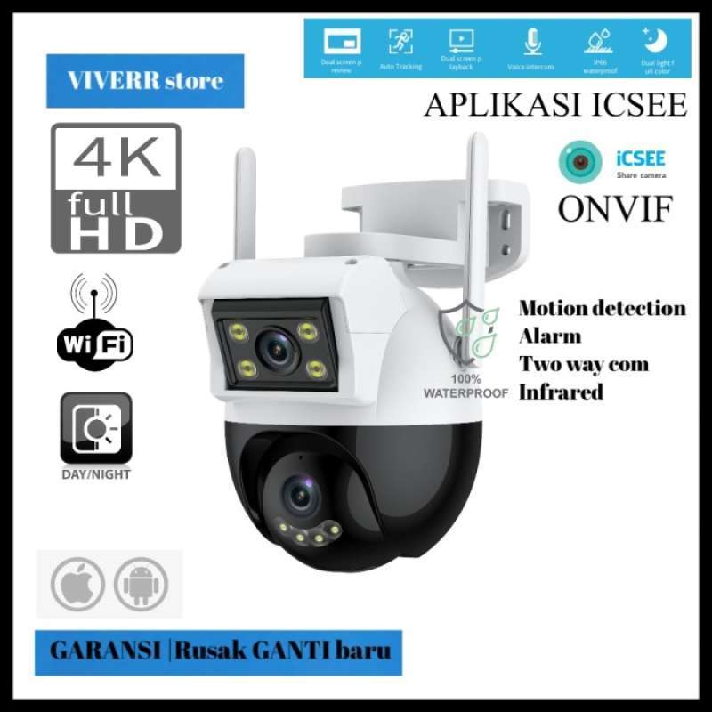 Promo Ipcam Cctv App Icsee 8mp 4k Wifi Ptz Camera Outdoor 5x Zoom Dual Lensa Diskon 23% Di ...