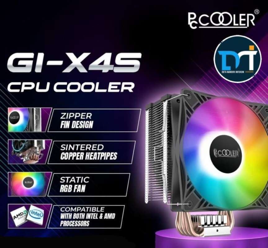 Promo Pccooler Gi-x4s -120mm Pwm Fixed Color Air Cpu Cooler For Intel ...