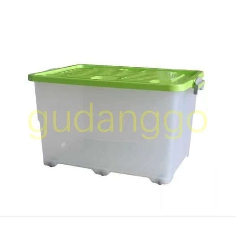 Promo Container Box 85 Liter B85-ar Kiramas Roda Bening / Transparan ...