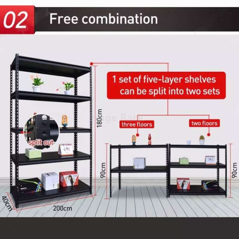 Jual Rak Besi Siku Lubang Susun 3/4/5 Tingkat Penyimpanan Gudang Anti ...