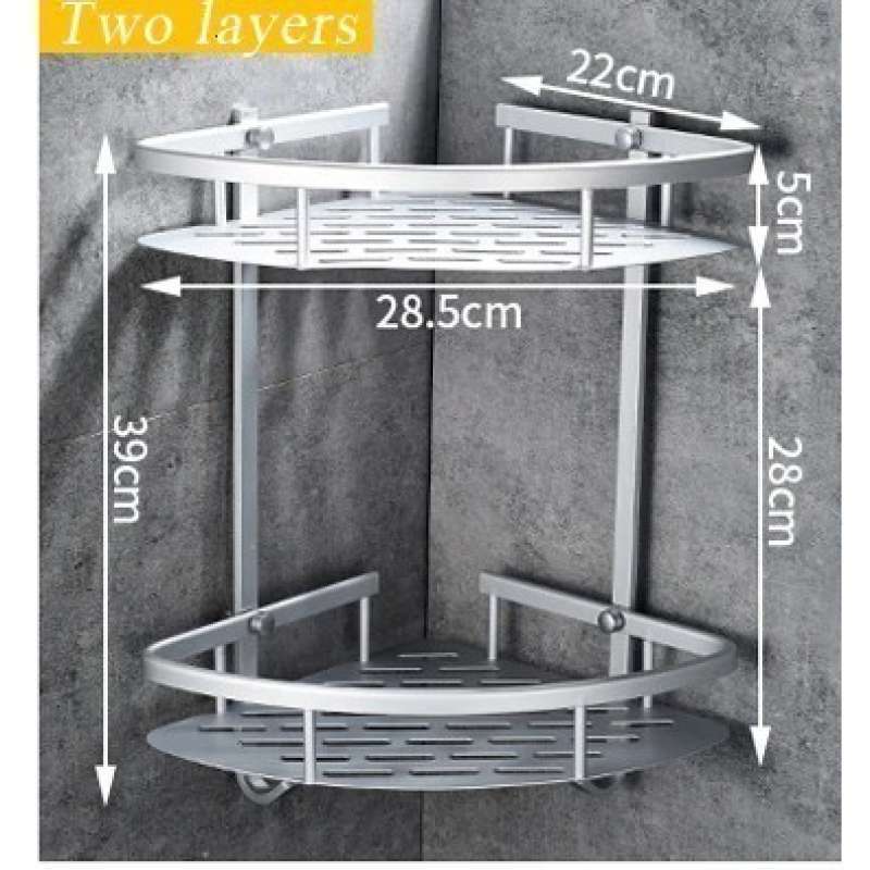 Jual Rak Sudut Kamar Mandi Segitiga Stainless 2 Tingkat Di Seller ...
