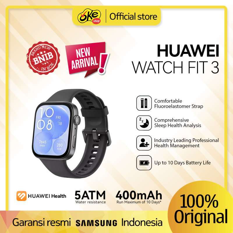 Promo Huawei Watch Fit 3 Smartwatch 1.82 Amoled Display - Black Diskon ...