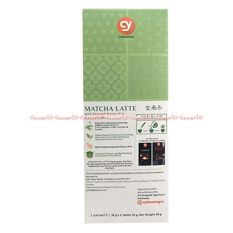 Jual Cy Beverages 3in1 Matcha Latte With Roasted Brown Rice Genmaicha ...
