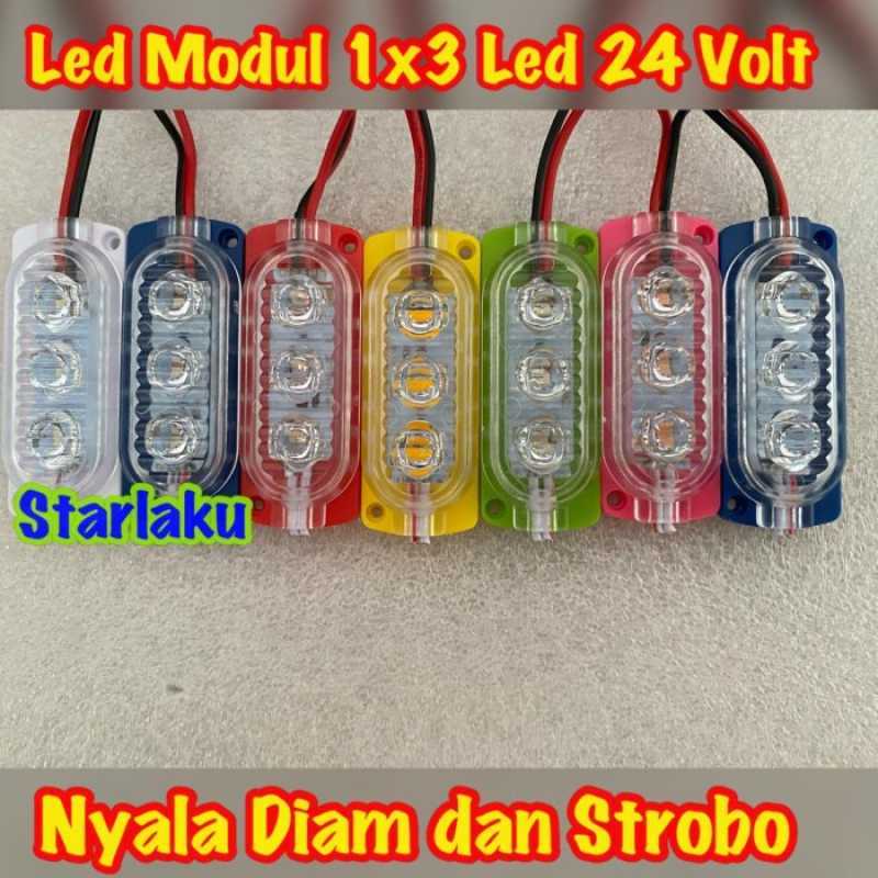 Promo Lampu Modul 24 Volt Nyala Diam Dan Kedip 3 Led 1x3 - Diam Biru ...