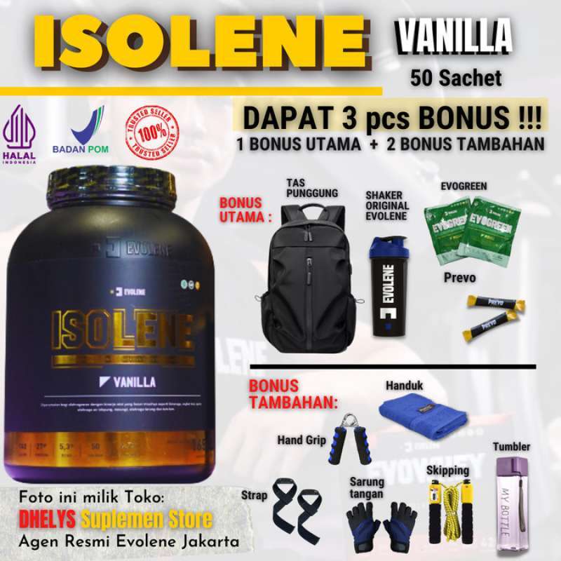 Promo Evolene Isolene Vanilla Whey Protein Isolate Susu Protein 50 Sachet Diskon 33% Di Seller ...