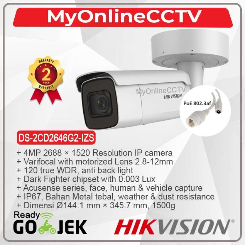 Promo Ds-2cd2646g2-izs Hikvision Ip Camera Cctv Outdoor Zoom 4mp Varifocal Diskon 23% Di Seller ...