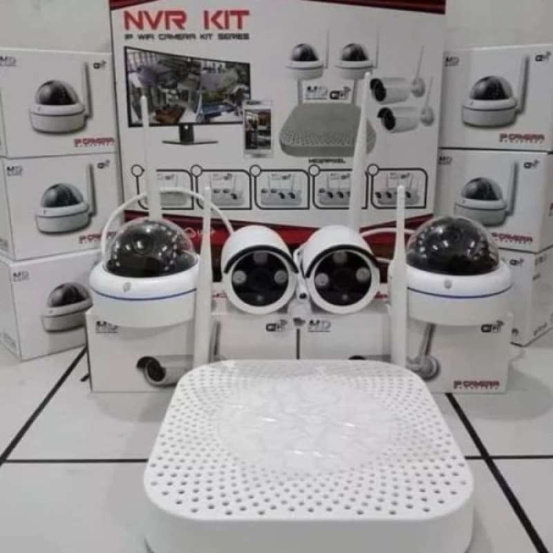 Promo Paket Cctv Nvr Kit 8 Channel 4 Kamera Ip Cam 1080p Full Wireless ...