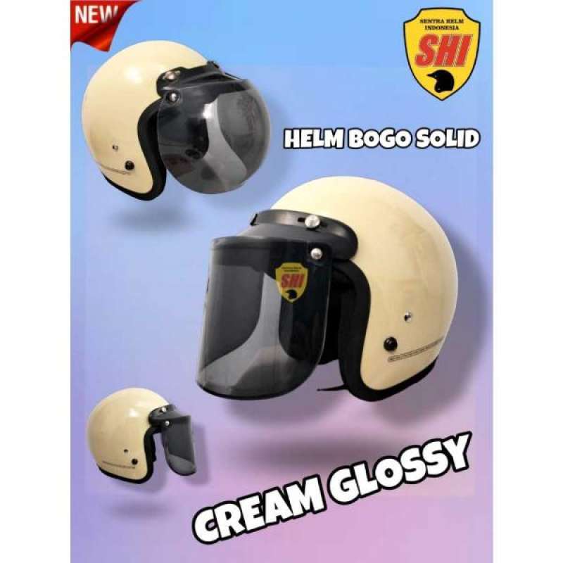 Promo Helm Bogo Polos Solid Dewasa Standar Sni Terbaru - Kaca Cembung ...