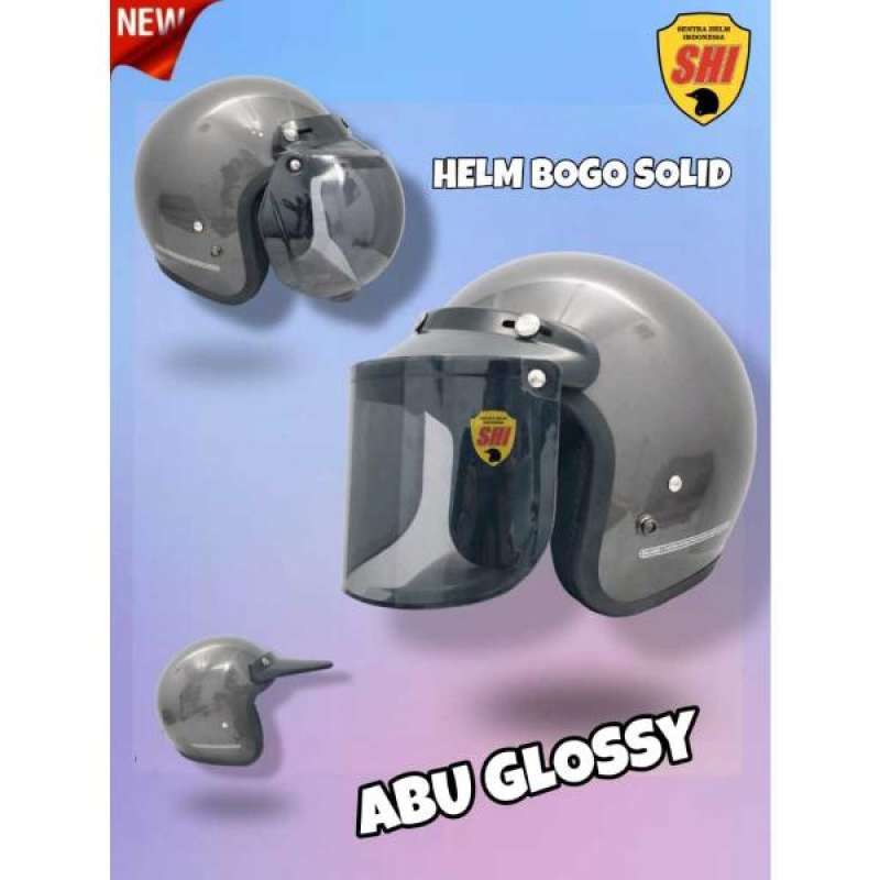 Promo Helm Bogo Polos Solid Dewasa Standar Sni Terbaru - Kaca Datar Sld ...