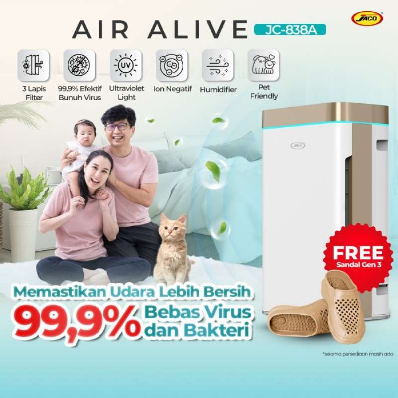 Promo Jaco Air Alive Jc-838a Air Purifier Hepa13 Pembersih Udara Hepa Filter Diskon Diskon 2% Di ...
