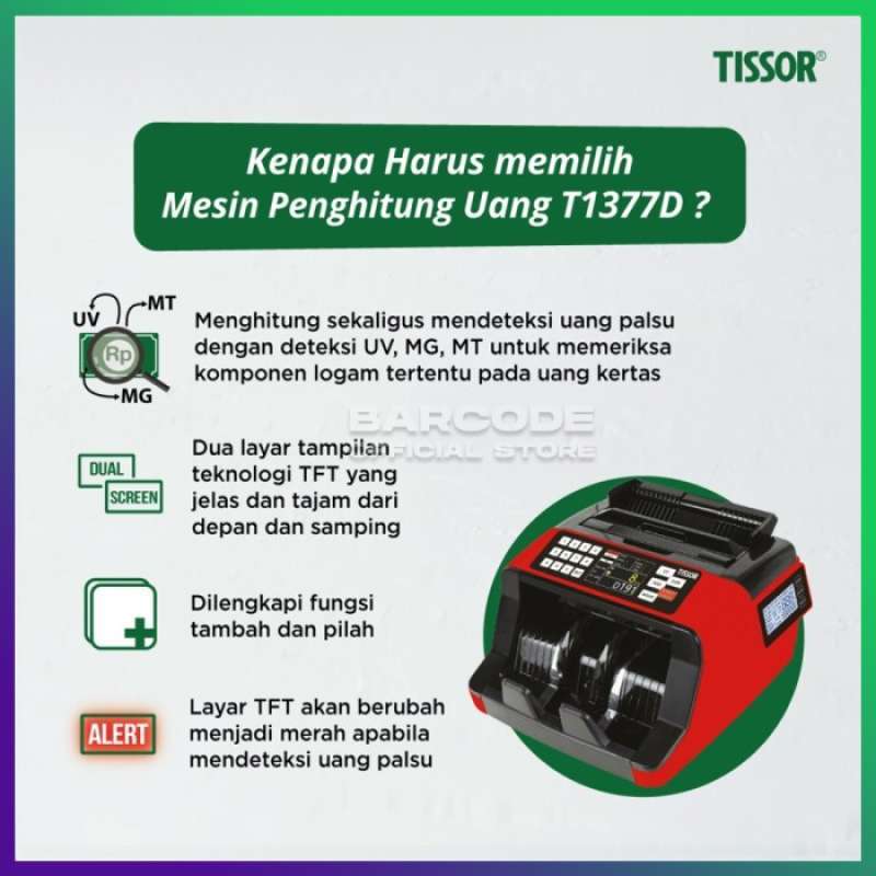 Promo Mesin Penghitung Tissor T1377d Alat Hitung Deteksi Uang Money ...