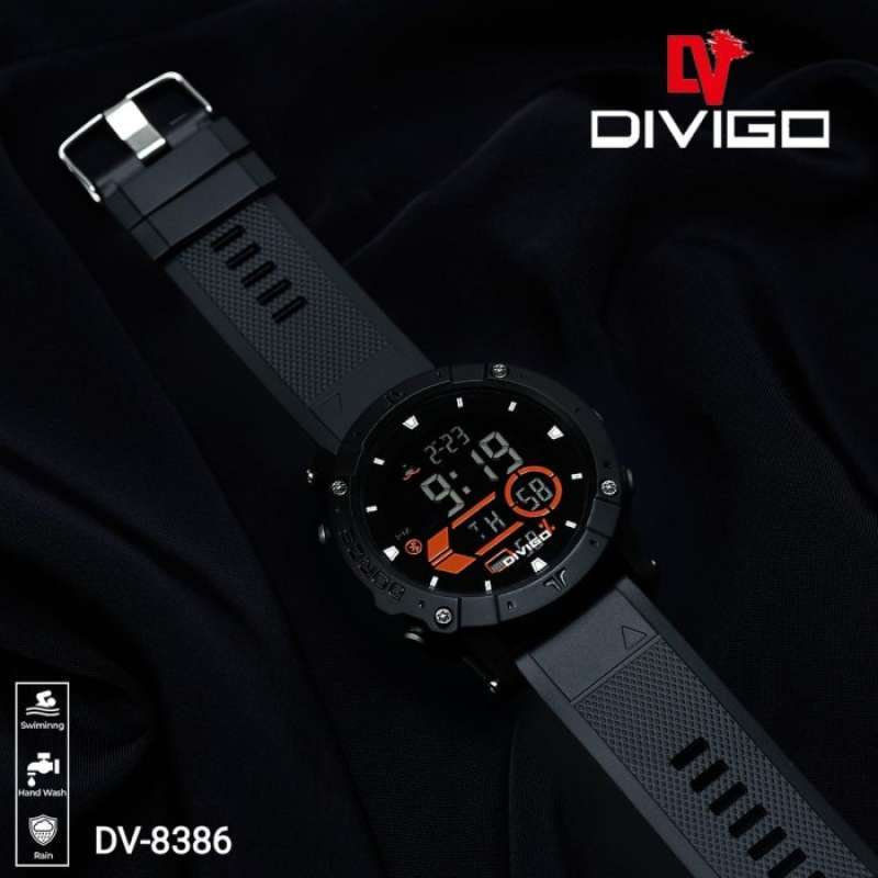 Jual Watch Divigo Dv-8386 Jam Tangan Digital Pria Water Resistant 3atm - Tali Abu Di Seller Wd ...