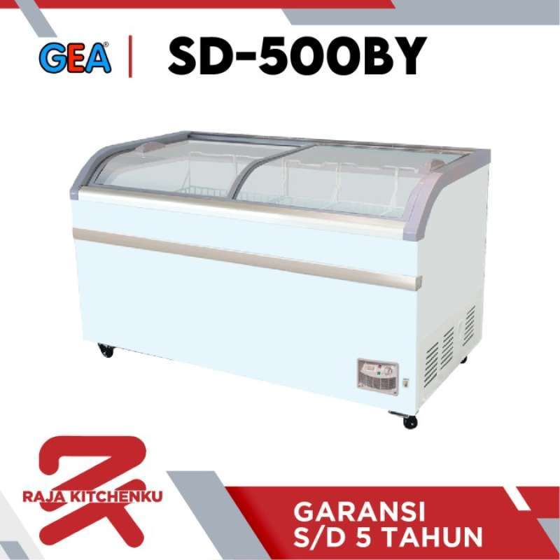 Promo Gea Sd-500by Sliding Curved Glass Freezer Premium Series Diskon ...