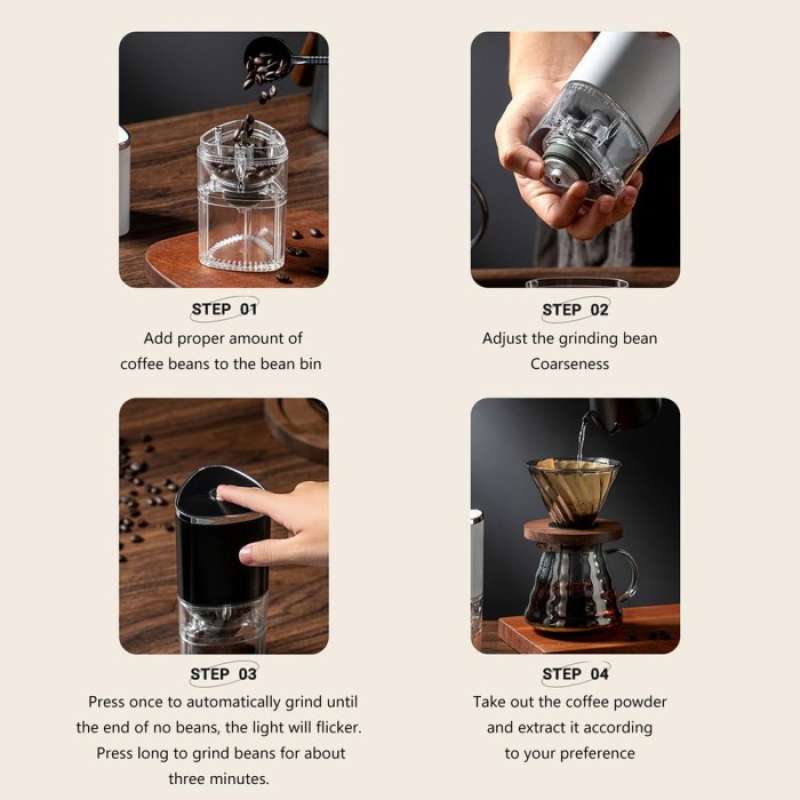Promo Grinder Kopi Portable Listrik Adjustable Vladdin Zt-003 Black ...