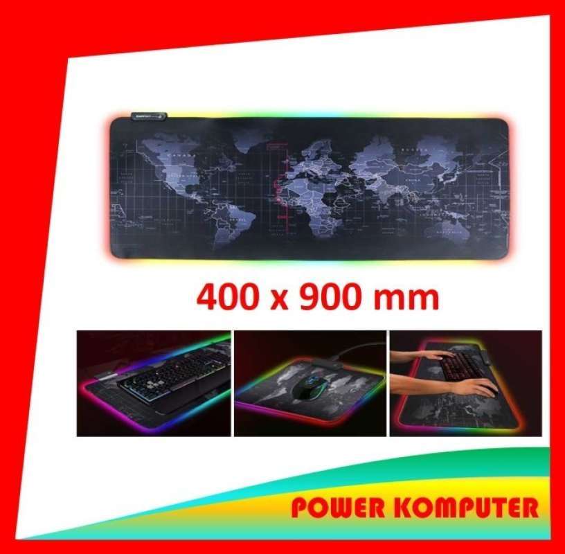 Promo Peta Dunia Gaming Mousepad Rgb Led Gaming Mouse Pad Xl Led Rgb 40 X 90 Diskon 23% Di ...