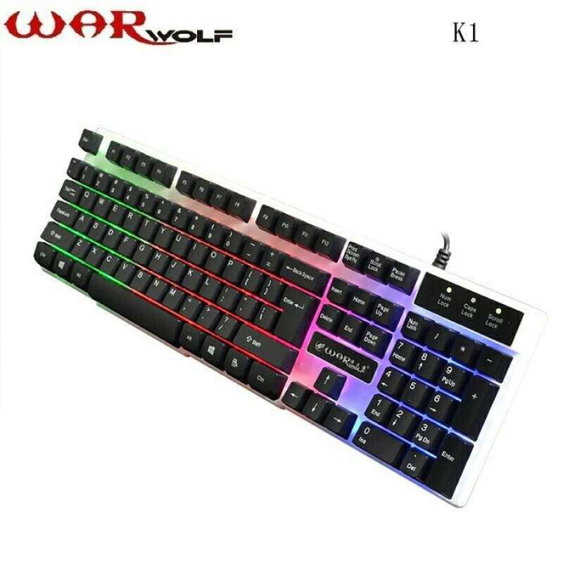 Promo Keyboard Gaming Warwolf K1 - Ice Saber Wolf Semi Mechanical ...