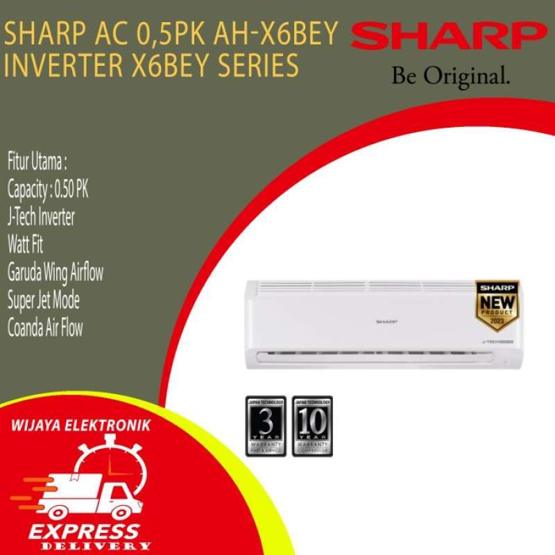 Promo Ac Sharp Inverter Ah-x6bey J-tech Inverter (0,5pk) R32 Diskon 33% ...