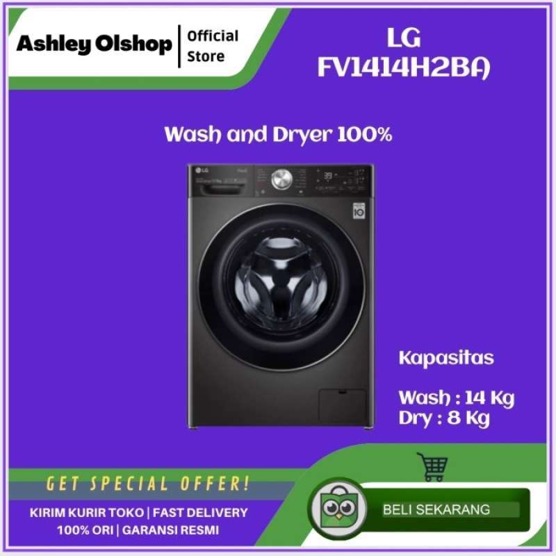 Promo Mesin Cuci Wash And Dry 100% Kering Lg Fv1414h2ba 14kg/8kg Lg ...