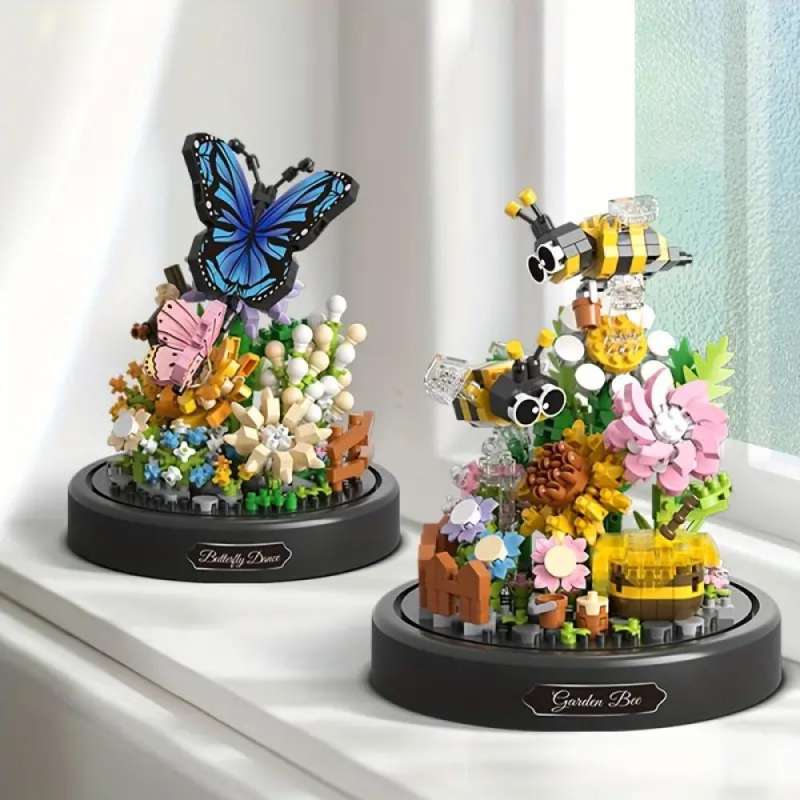 Jual Balody Mainan Balok Susun Garden Bee Flower Dome Lego 588 Bricks ...