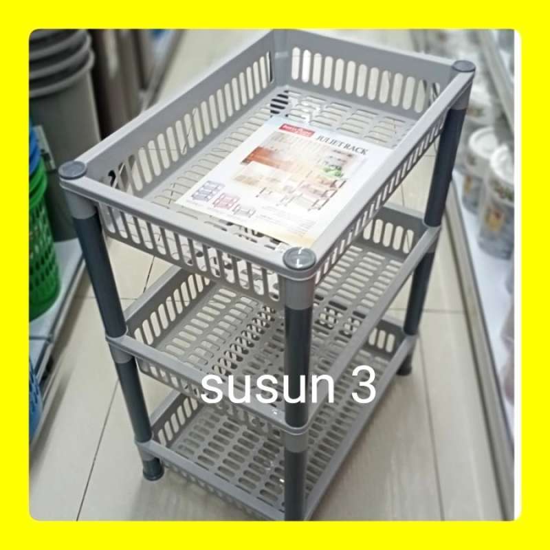 Promo Rak Plastik Serbaguna, Besar Susun 3, Basic Home(member Of Lion ...